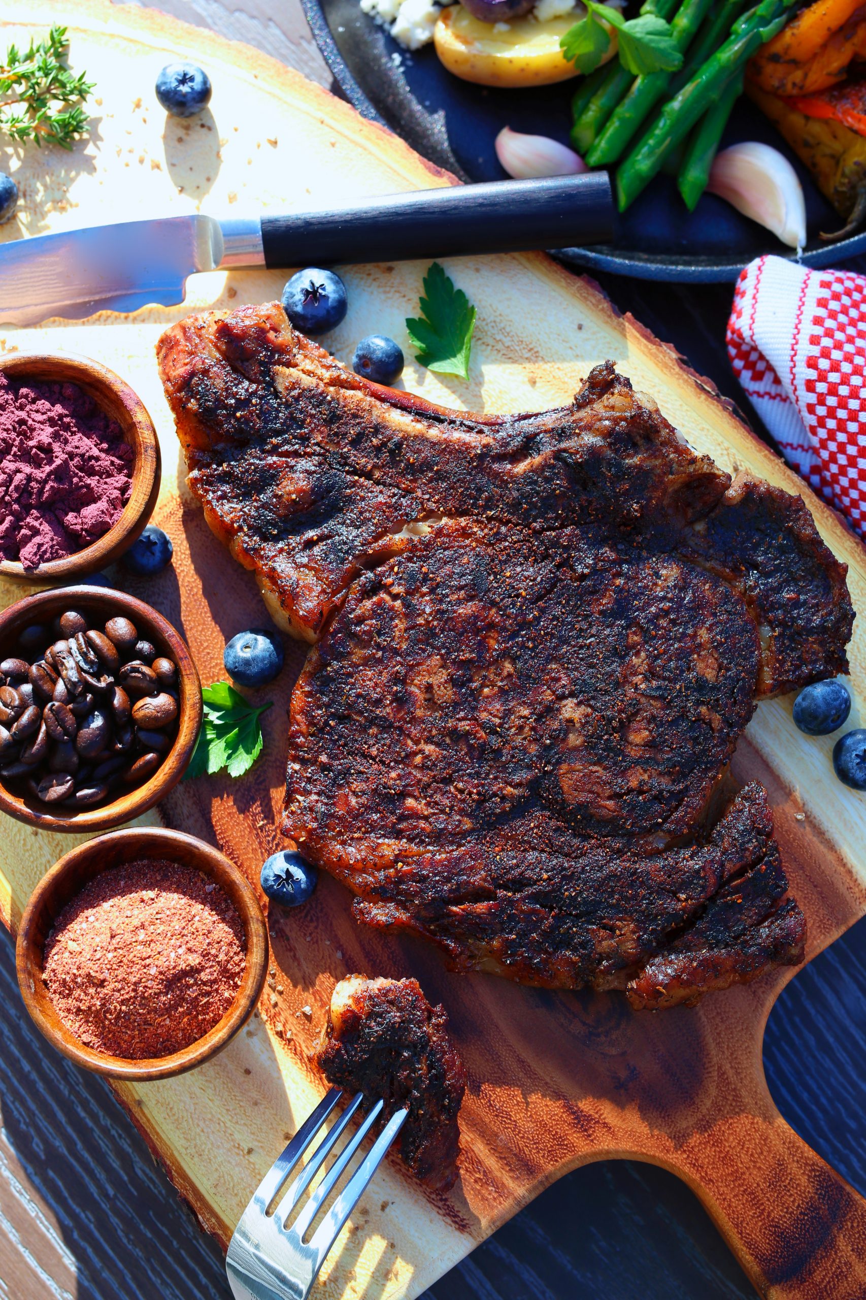 Blueberry Coffee-Rubbed Rib Eye Steaks - Food Professionals